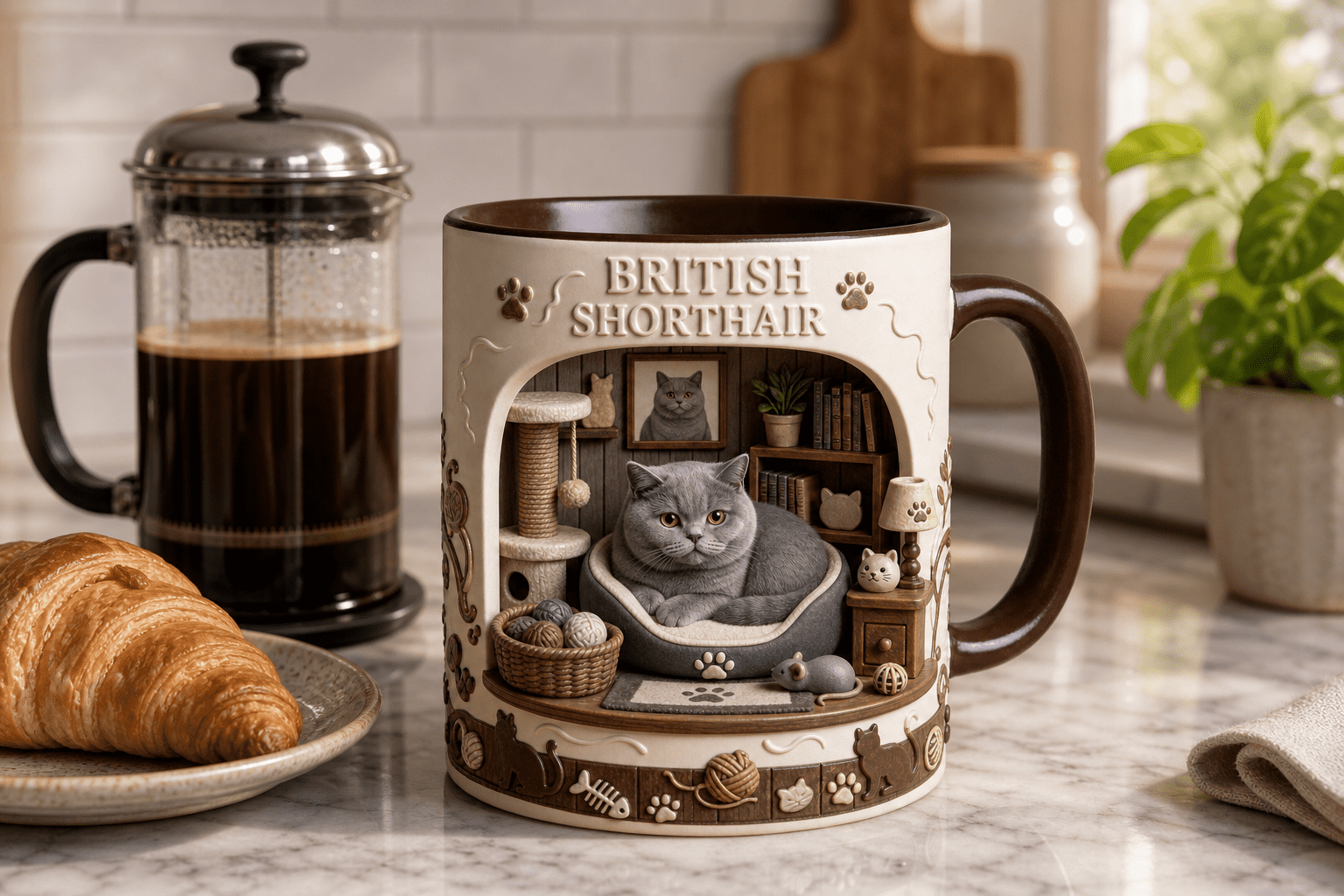 British Shorthair Cat Mug Cute Cat Lover Gift for Coffee Tea - Walmart.com