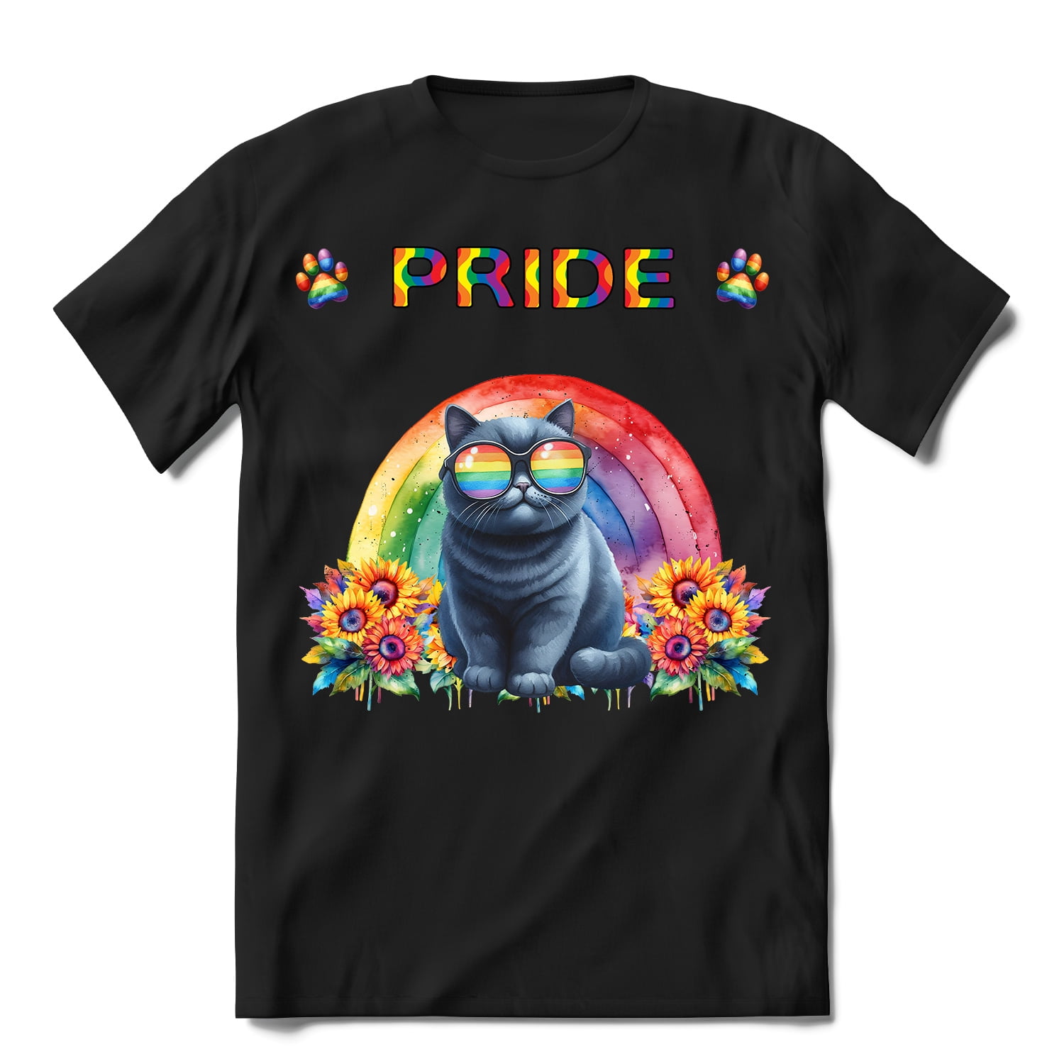 British Shorthair Celebrates Rainbow Pride Month LGBT LGBTQ+ Shirt T ...