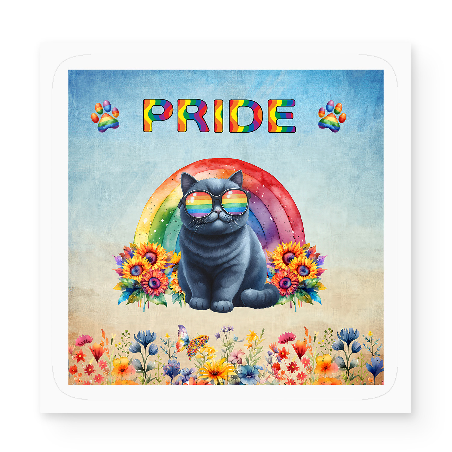 British Shorthair Celebrates Rainbow Pride Month LGBT LGBTQ+ Vinyl ...