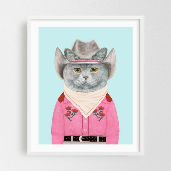 British Shorthair Cowboy Cat - Painting Cat Cowboy Western Humor ...