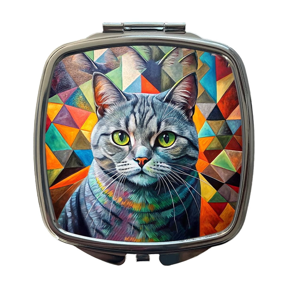 British Shorthair Gray Cat Abstract Art Travel Makeup Handbag Purse ...