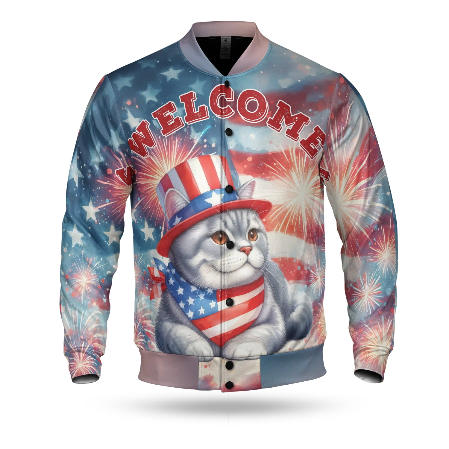 British Shorthair Patriotic Welcome for 4Th of July Independence Day ...