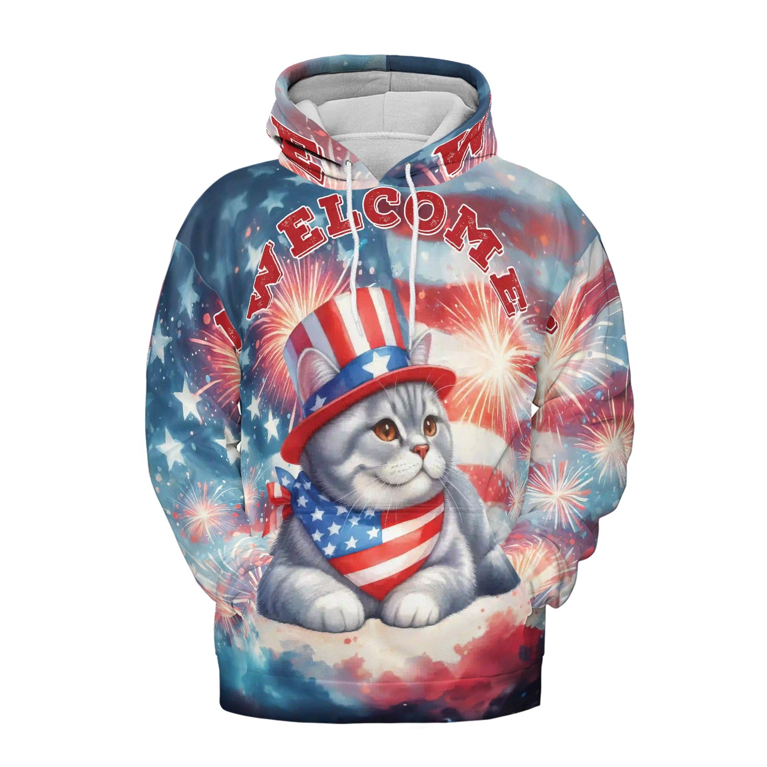 British Shorthair Patriotic Welcome for 4Th of July Independence Day ...