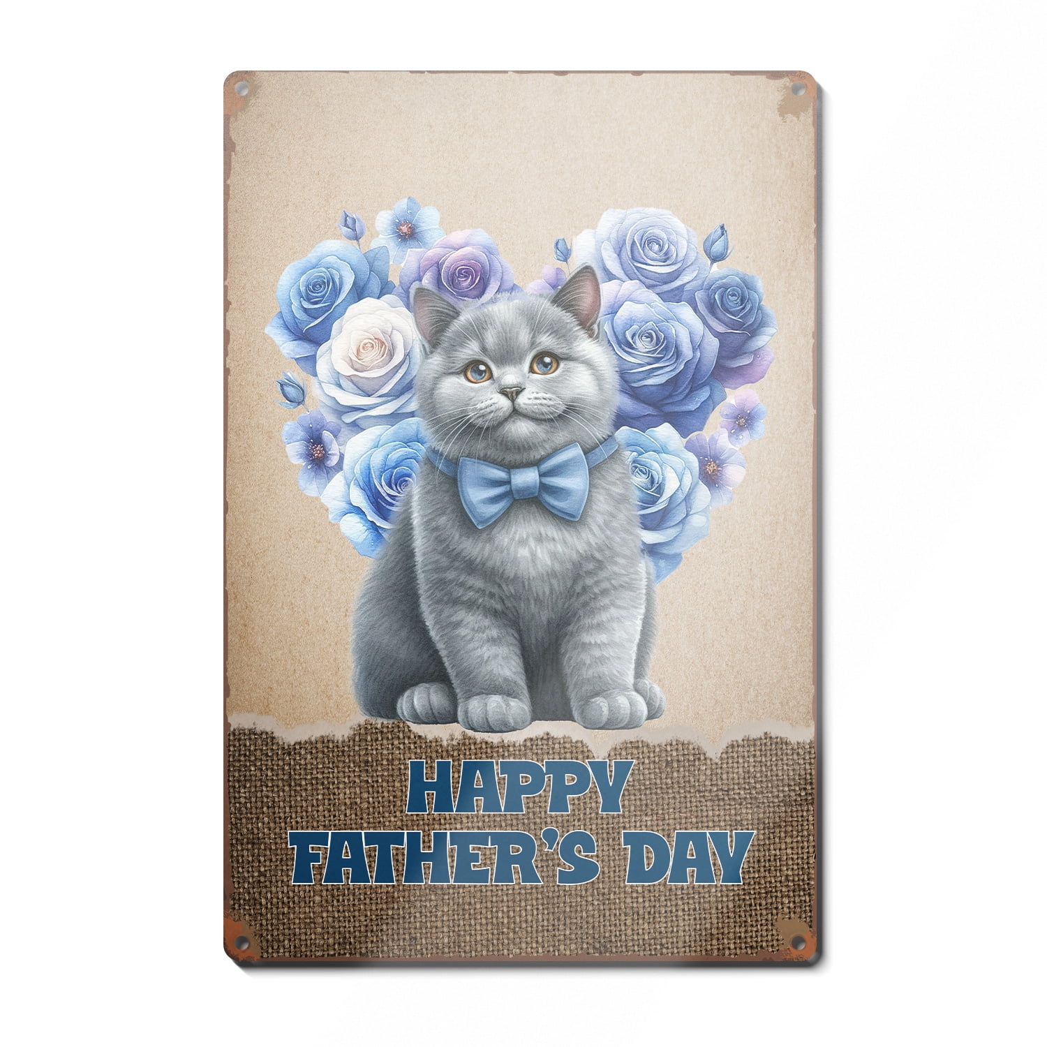 British Shorthair Proud Dad Happy Father's Day Vertical Metal Aluminum ...