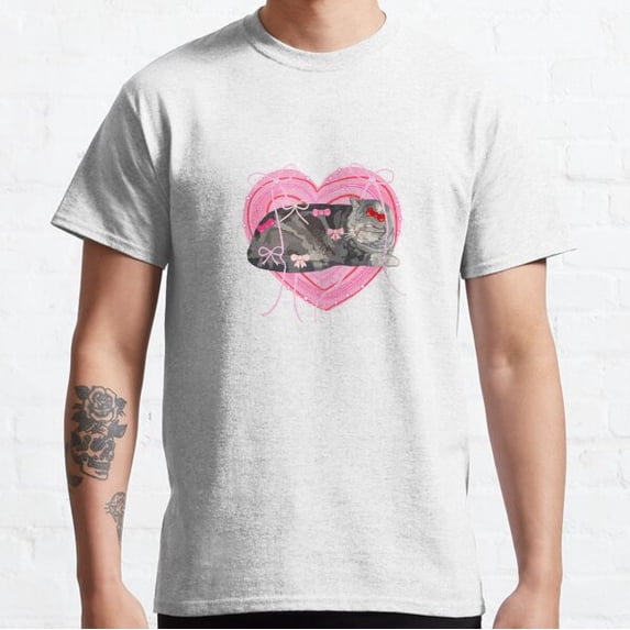 British Shorthair Tabby Cat Pink Bows Ribbons Classic T-shirt - Walmart.com