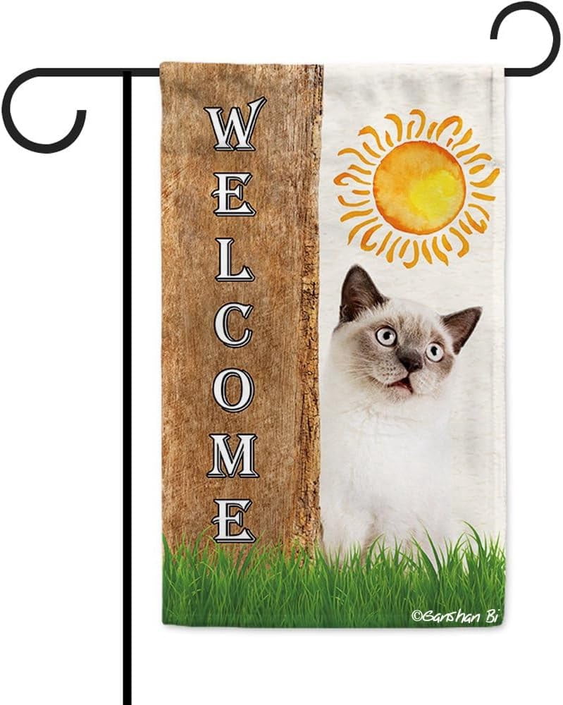 British Shorthaired Cat Spring Summer Welcome Garden Flag Dog Hides ...