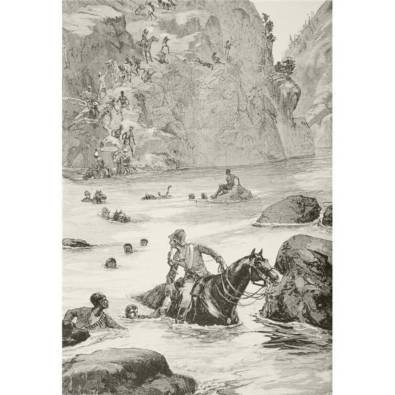 British Soldiers Fleeing & Being Pursued By Zulu Warriors After The ...