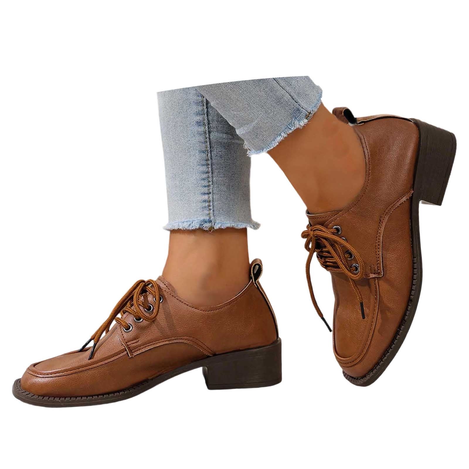 British Style Casual Loafers Platform Sole On Walking Comfort Flat ...