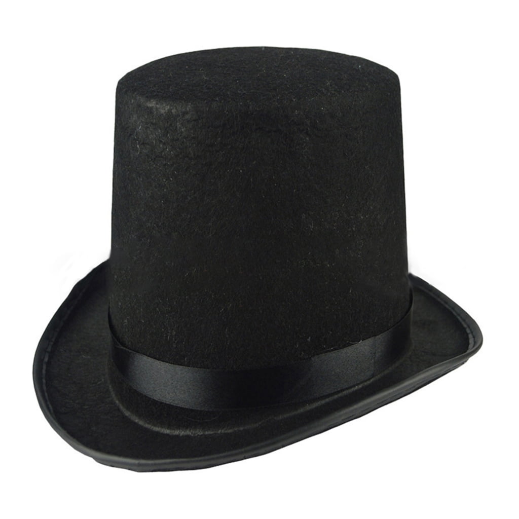 British Style Gentleman Trilby Hat Flat Top Magician Carnival Adult ...