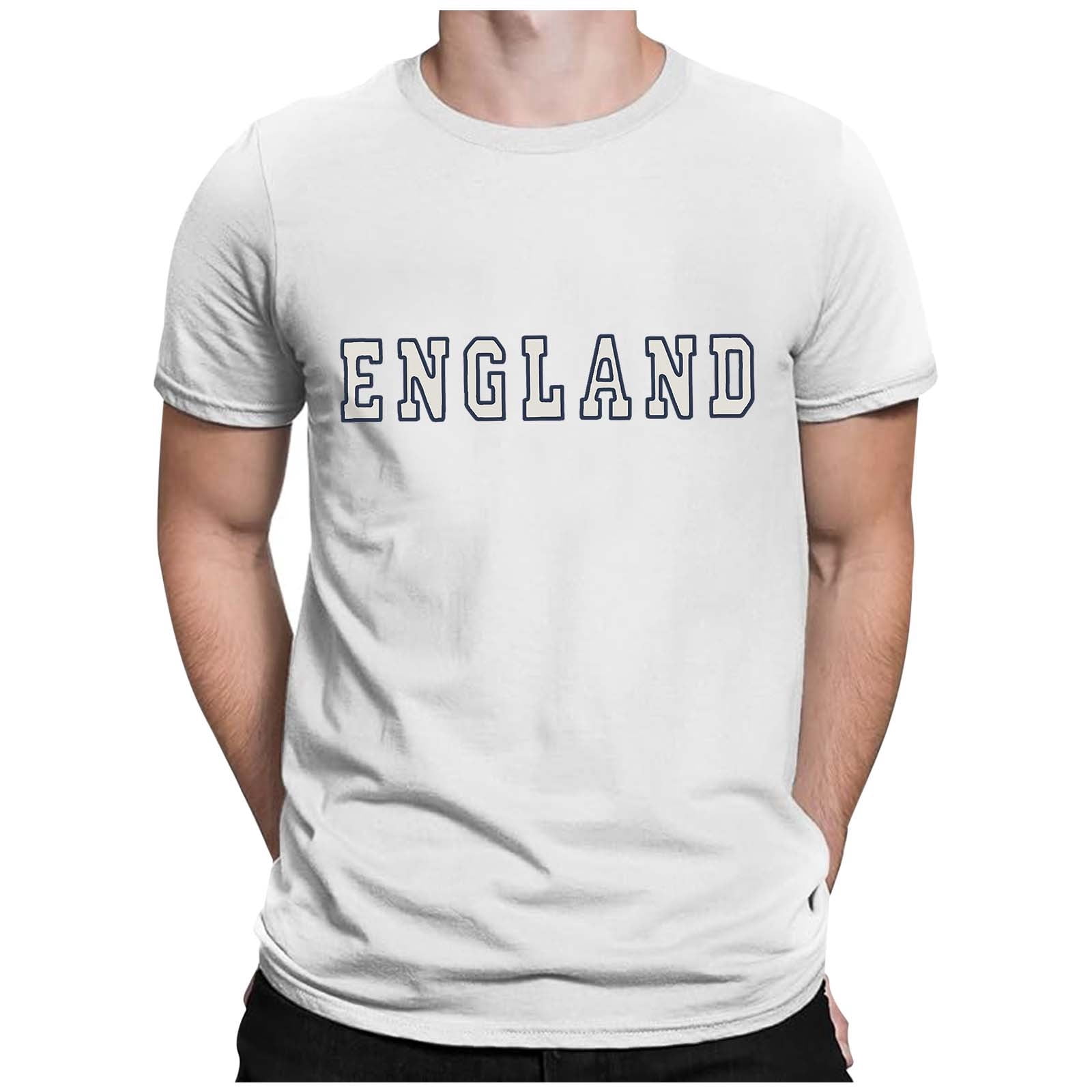 British Style Letter Print Round Neck Short Sleeve Casual T-Shirt for ...