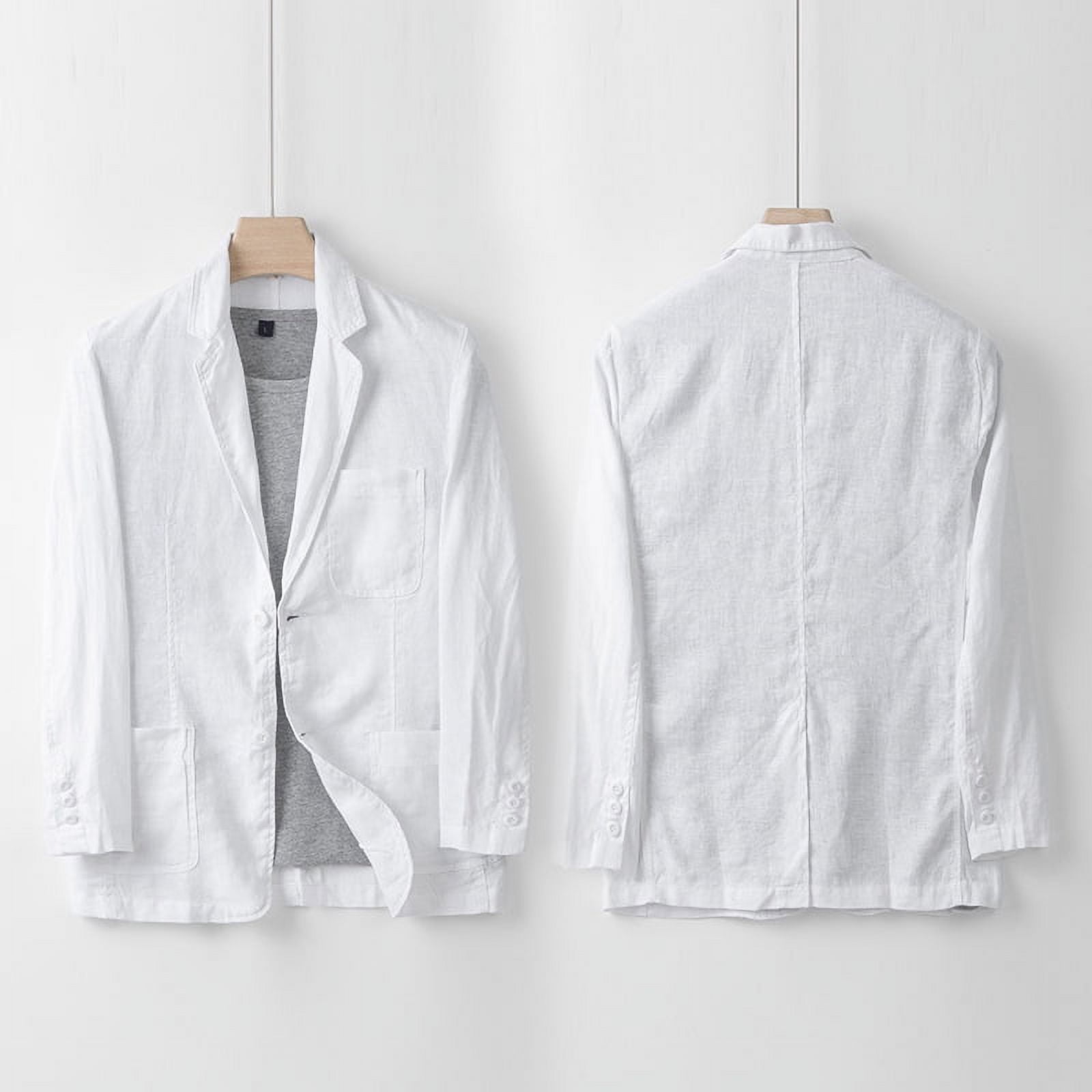 British Style New Linen Blazer Hombre Daily Casual Blazer Loose Solid ...
