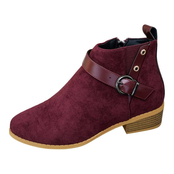 British Style Plus Size Women's Ankle Boots Solid Color Pointed Toe ...