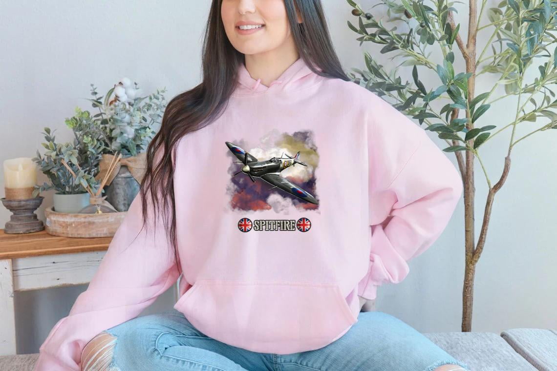 British Supermarine Spitfire Hoodie WWII Fighter Plane Graphic, for men ...