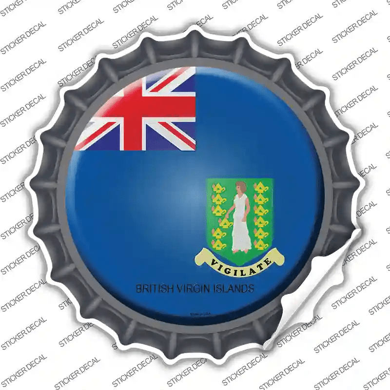 British Virgin Islands Country Novelty Bottle Cap Sticker DecalSmall ...