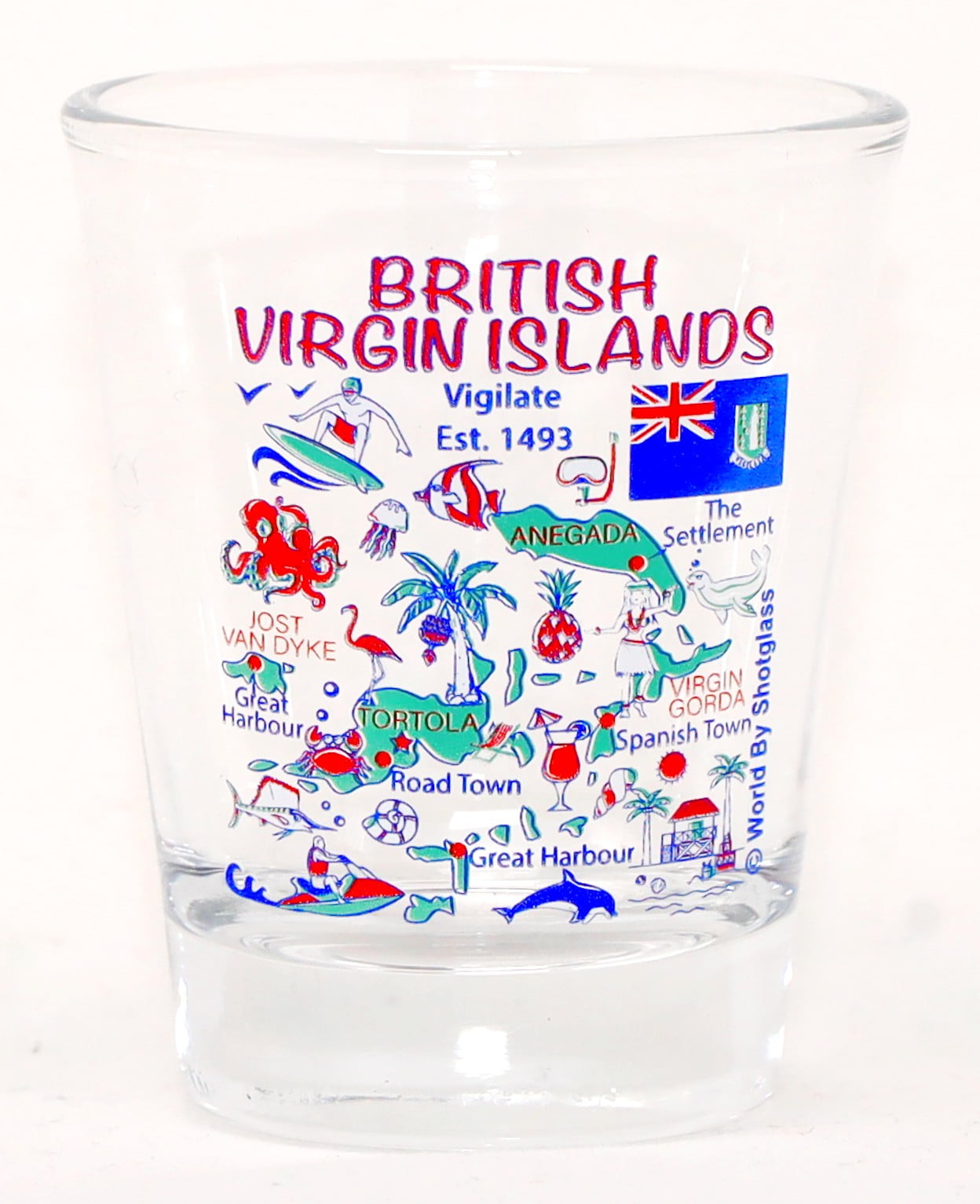 British Virgin Islands Landmarks and Icons Collage Shot Glass - Walmart.com