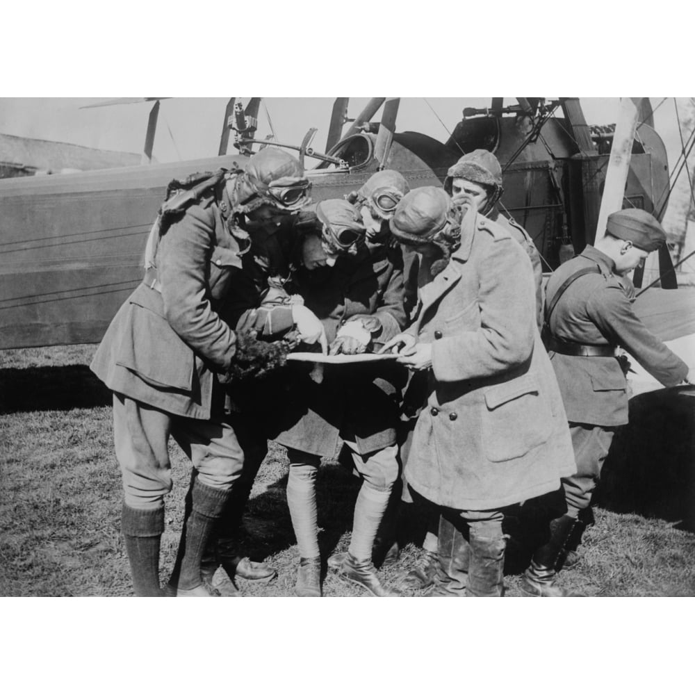 British Ww1 Flyers Consultation Prior To Taking To The Air. 1915-18 ...