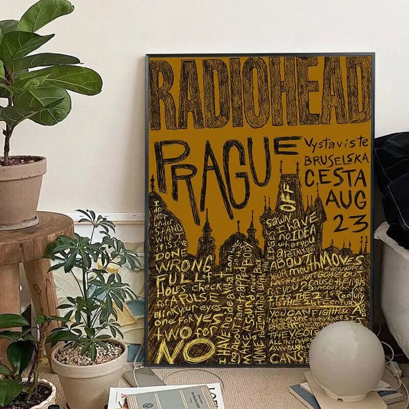 British band Radiohead Classic Vintage Posters Kraft Paper Sticker DIY ...