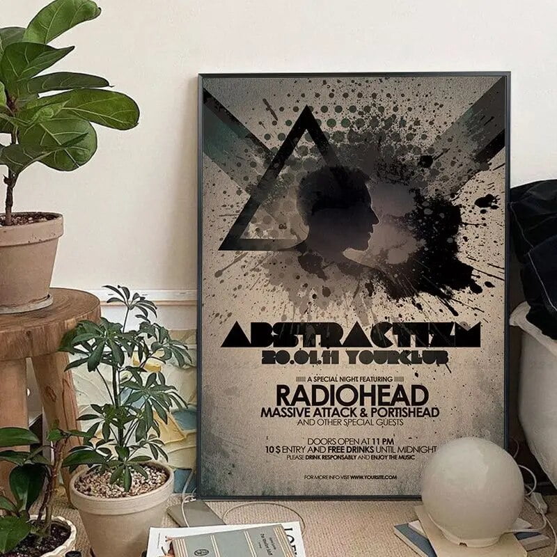 British band Radiohead Classic Vintage Posters Kraft Paper Sticker DIY Room Bar Cafe Posters ...