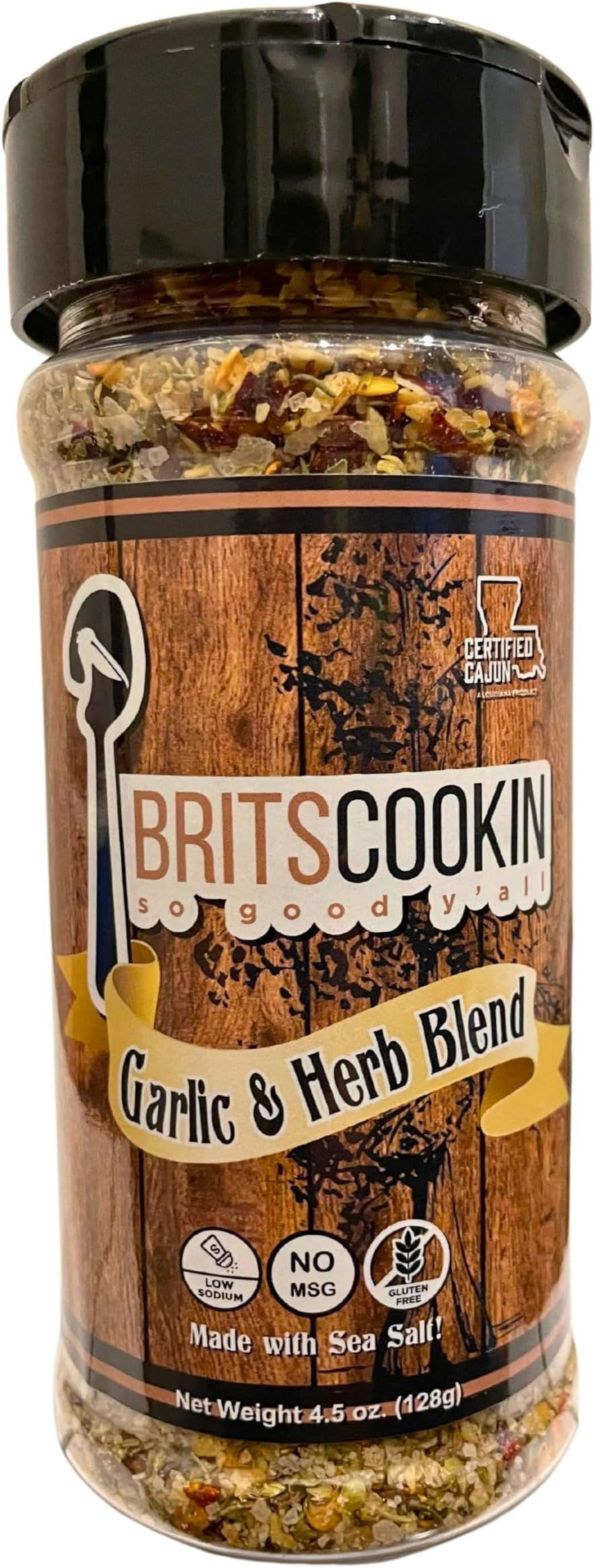 BRITSCOOKIN Garlic and Herb Seasoning, 4.5 oz, Low Sodium, Gluten Free ...