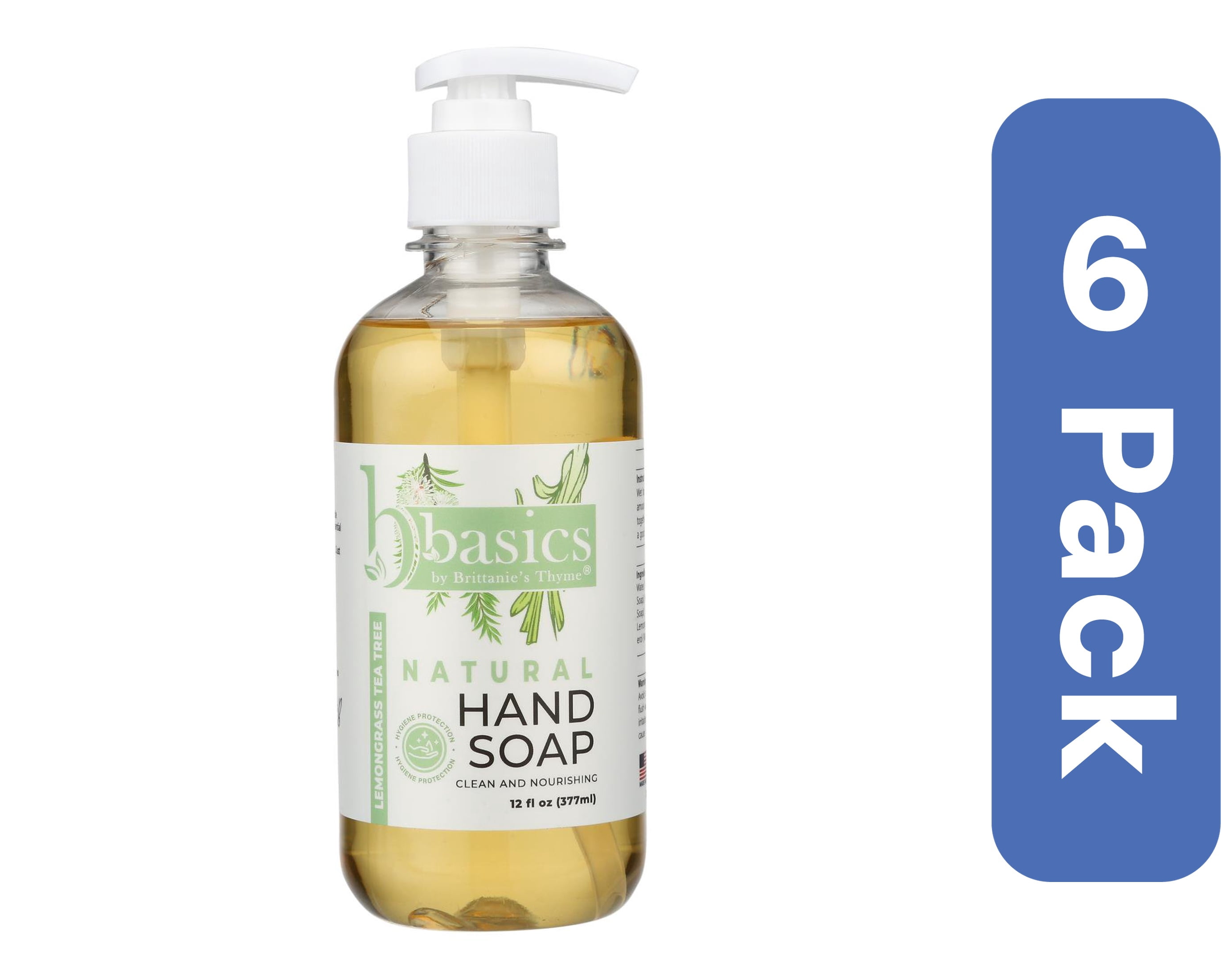 Brittanies Thyme Hand Soap Lemongrass Tea Tree 12 oz (Pack Of 6 ...
