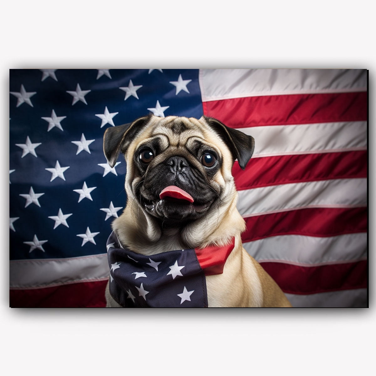 Brittany Dog with American Flag Canvas Wall Art Dog Pictures for Wall ...