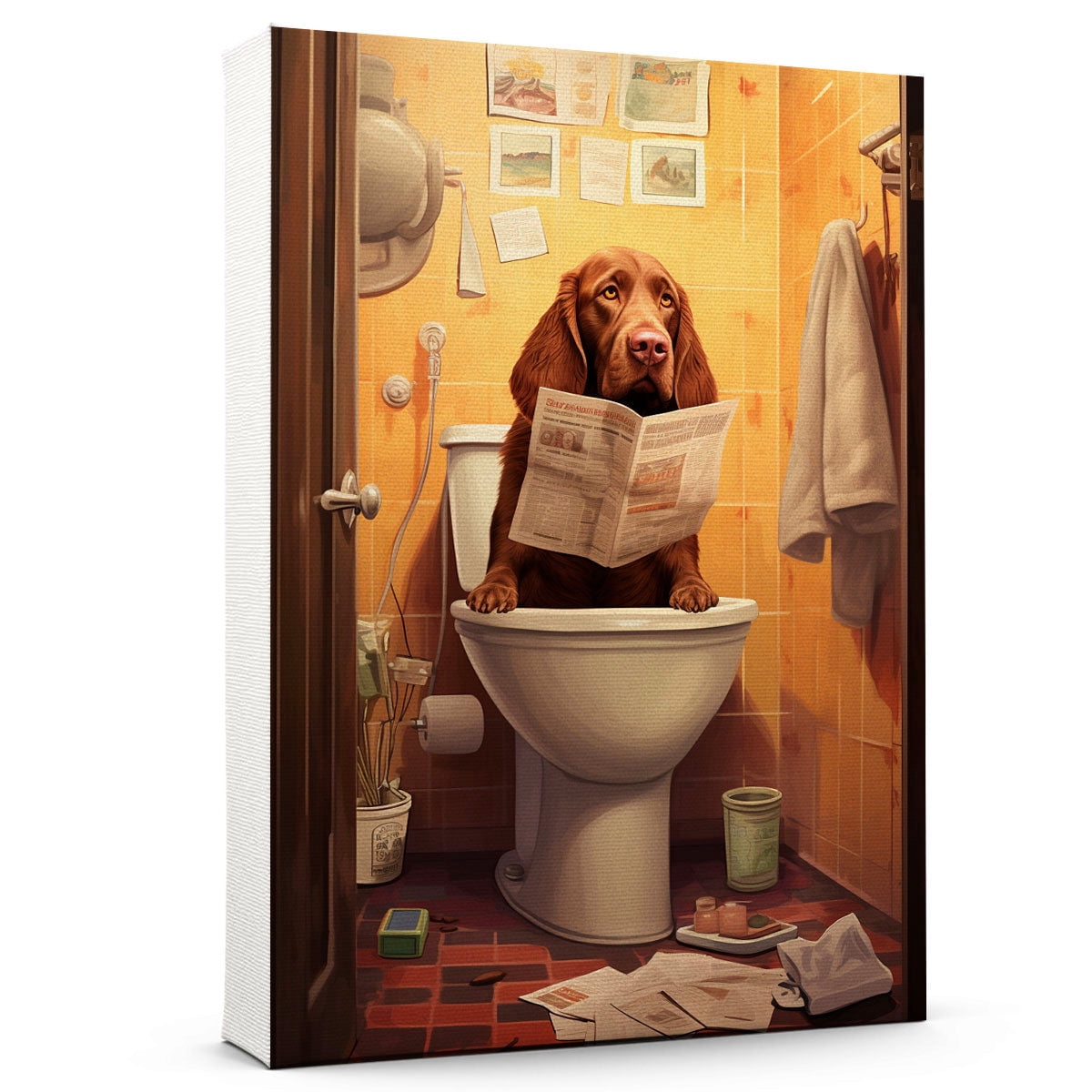 Brittany Dog Canvas Wall Art for Bedroom Living Room Home Decor,Funny ...