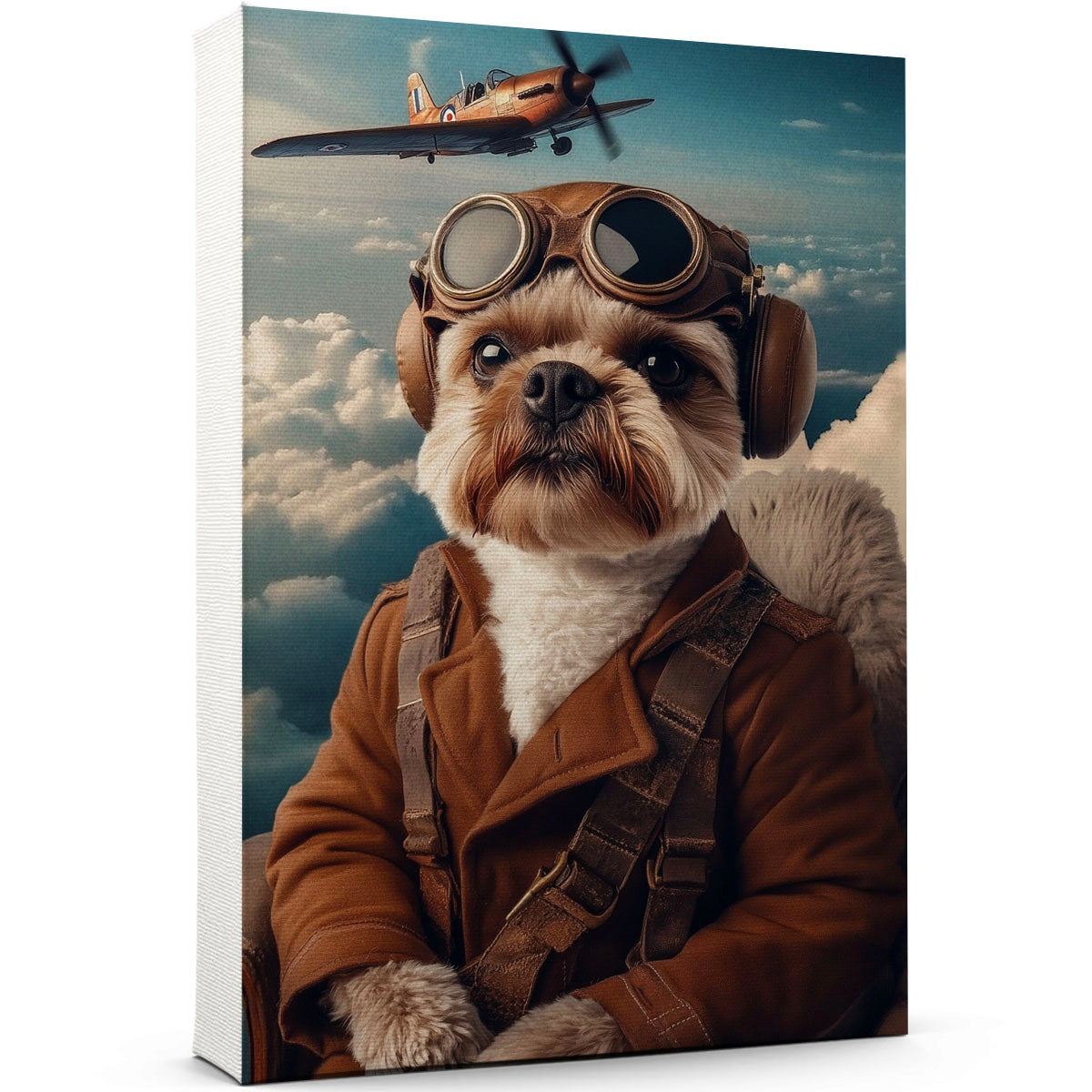 Brittany Dog Pilot Wall Art, Pet Art, Funny Dog Poster 8x12in, Pilot ...