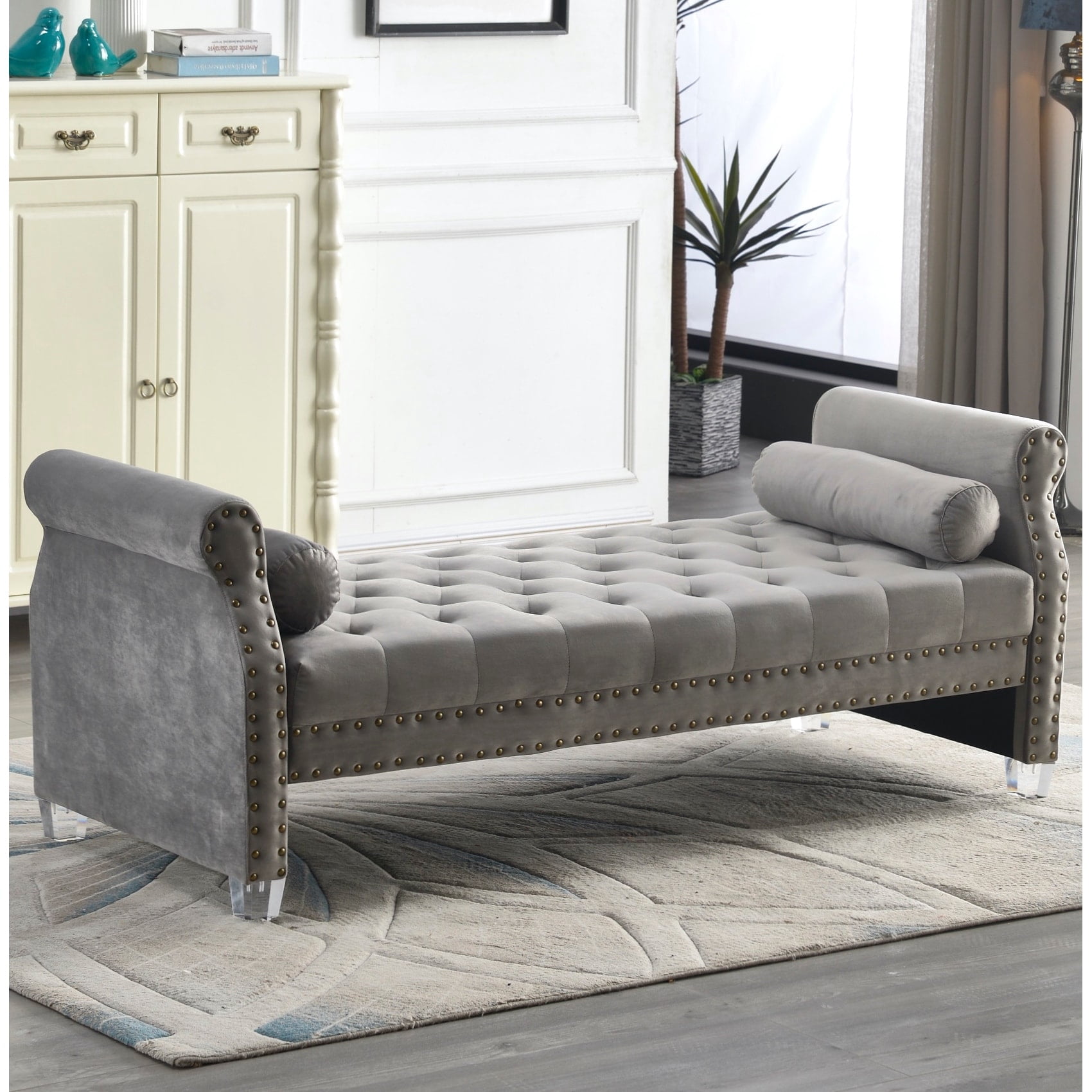 Brittany Flared Arm Upholstered Sofa Bed Flared Arms Grey Velvet ...