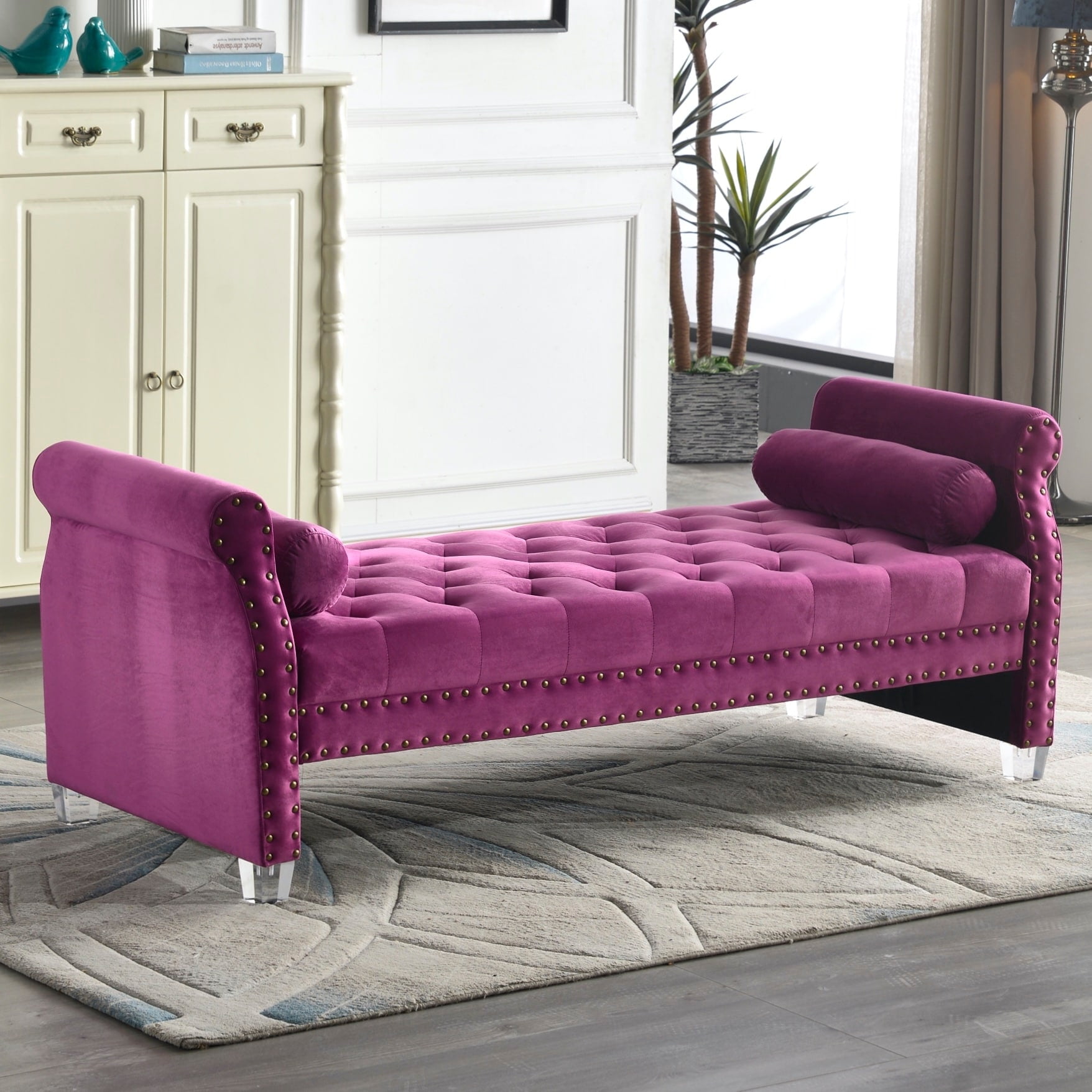 Brittany Flared Arm Upholstered Sofa Bed Flared Arms Purple Velvet ...