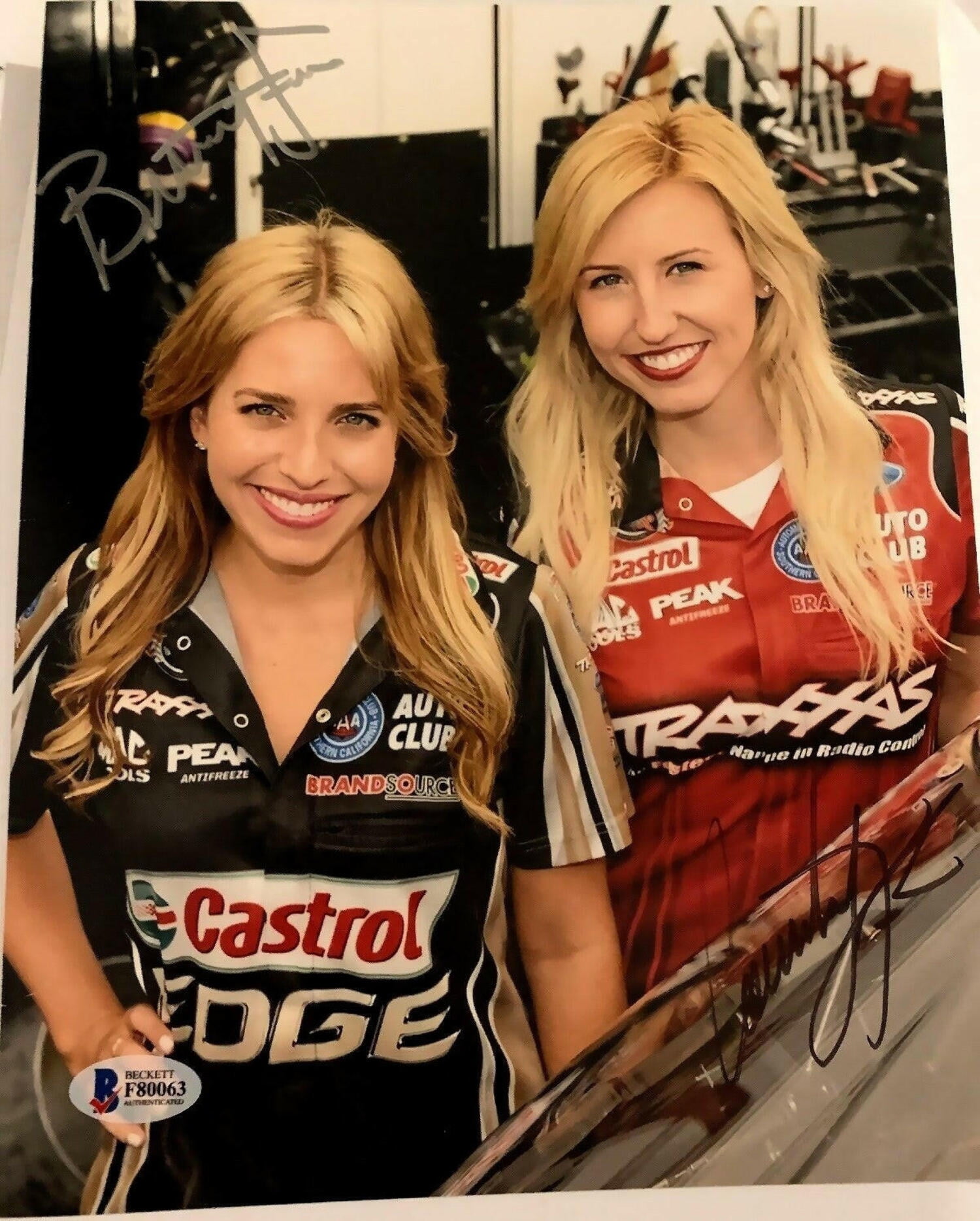 Brittany Force and Courtney Force autographed NHRA 8x10 photo BAS ...
