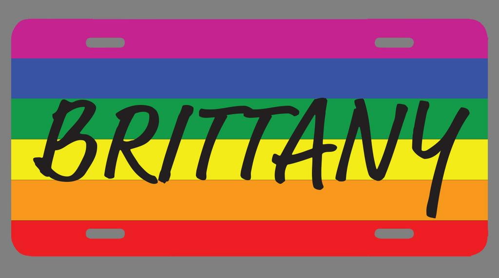 Brittany Name Pride Flag Style License Plate Tag Vanity Novelty Metal ...