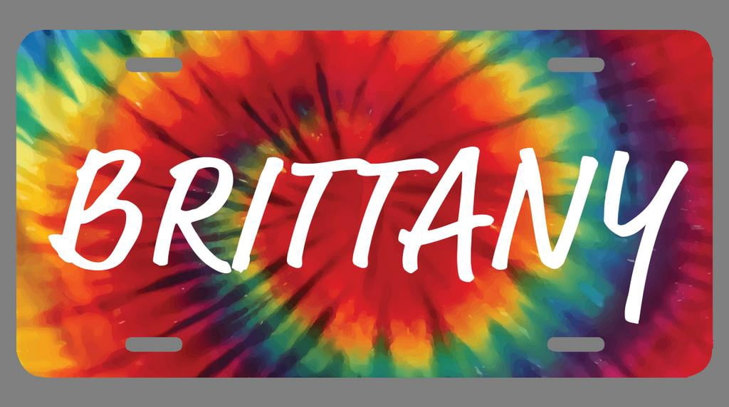 Brittany Name Tie Dye Style License Plate Tag Vanity Novelty Metal | UV ...