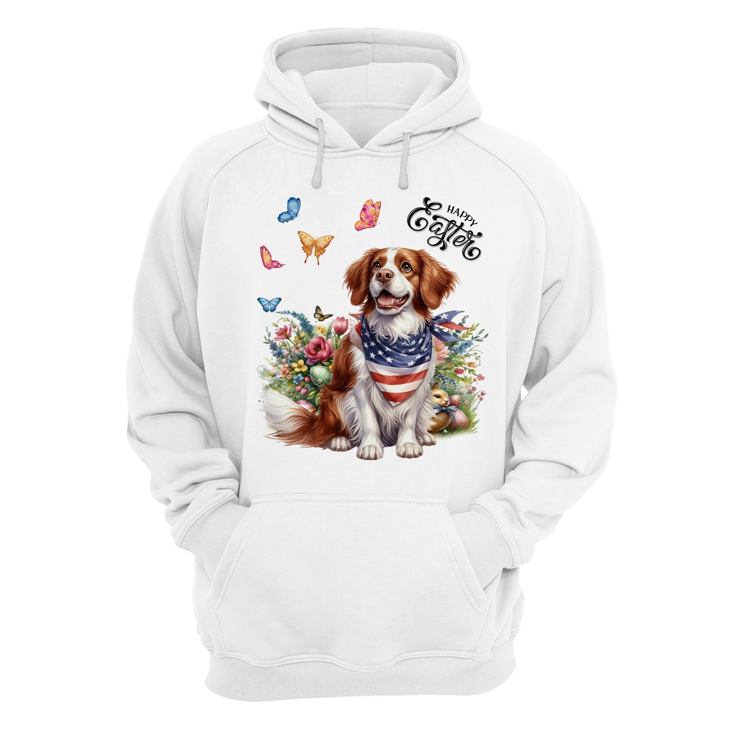 Brittany Spaniel Celebrates Spring and Enjoys a Happy Easter Hoodie ...