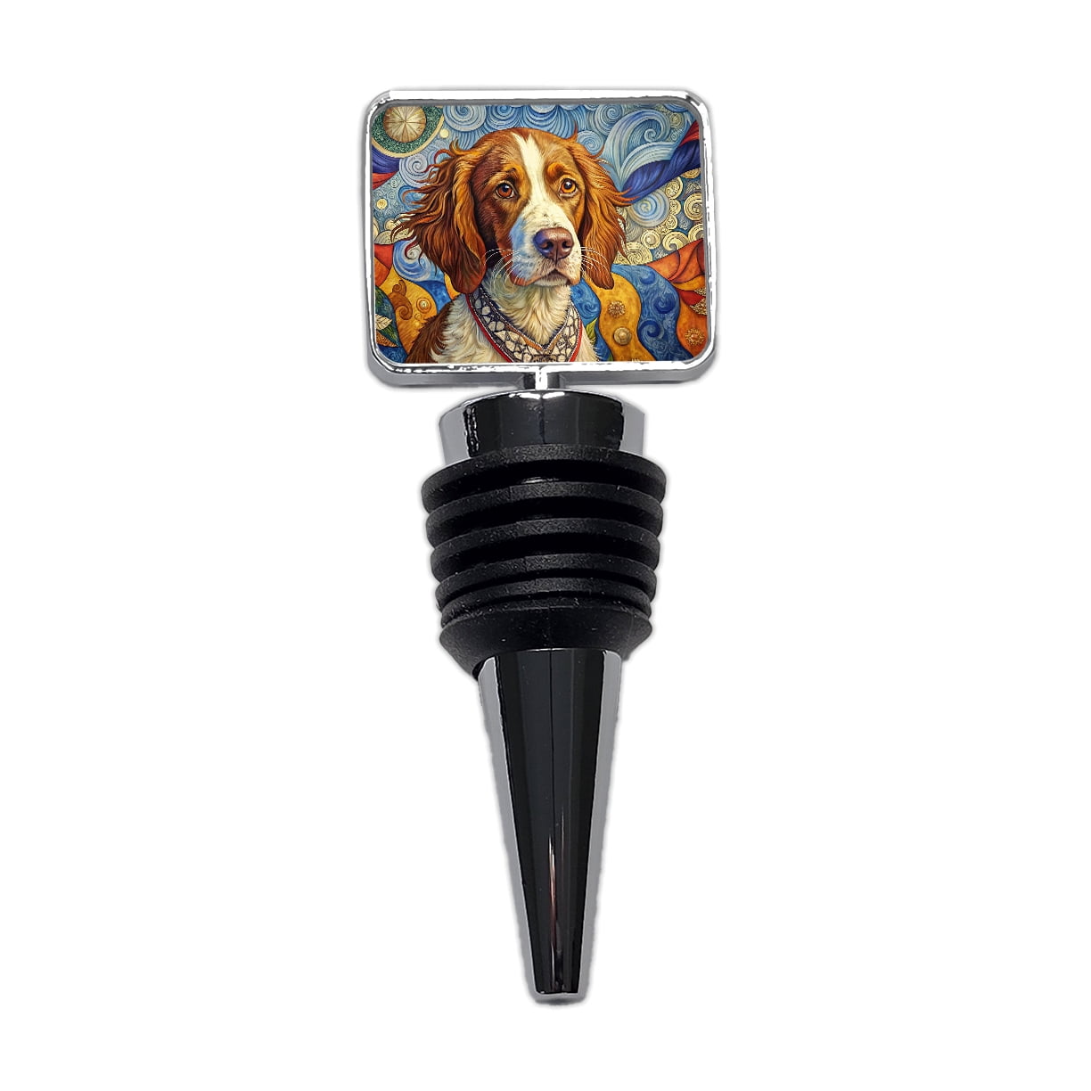 Brittany Spaniel Dog French Bohemian Art Wine Bottle Stopper Cap Plug ...