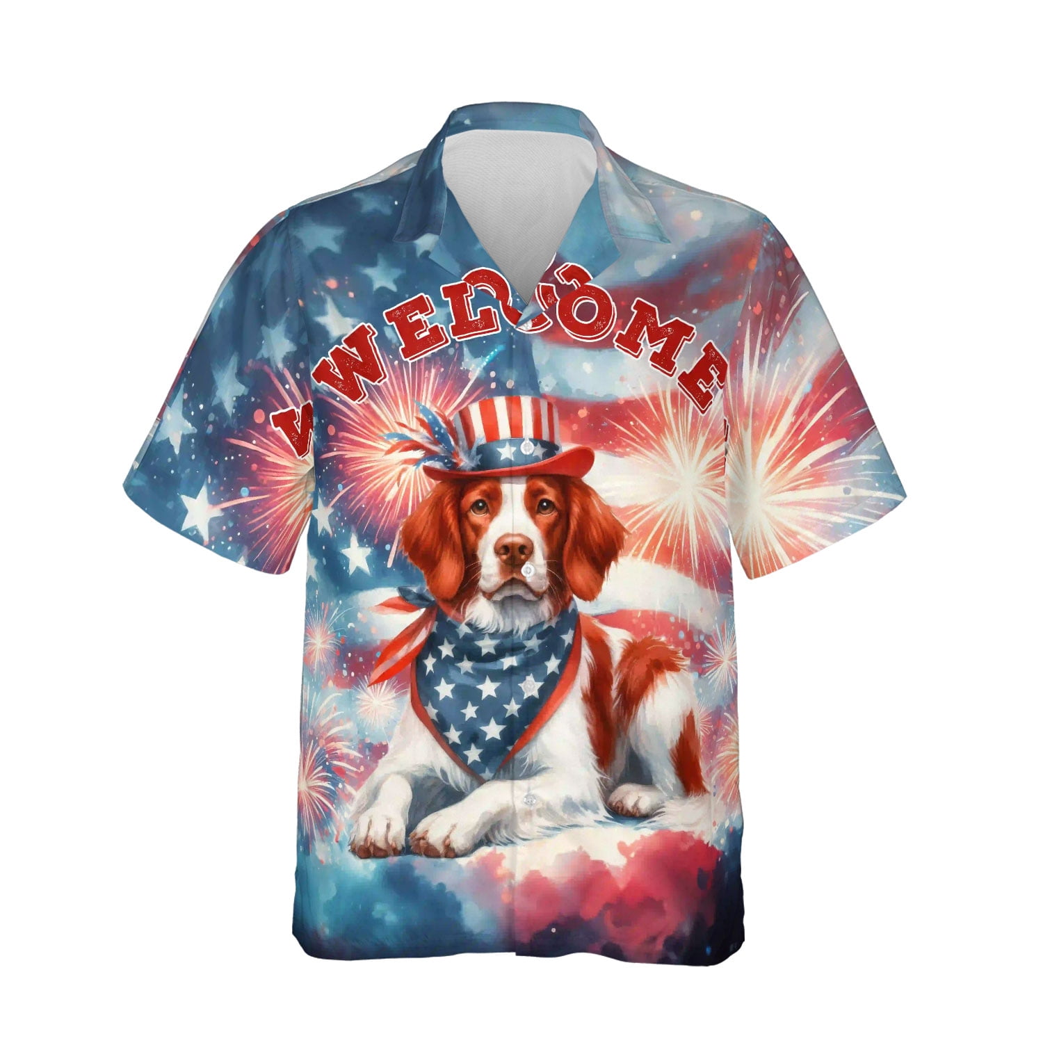Brittany Spaniel Patriotic Welcome for 4Th of July Independence Day ...