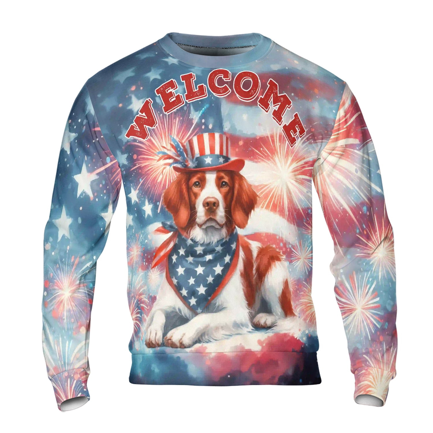 Brittany Spaniel Patriotic Welcome for 4Th of July Independence Day All ...
