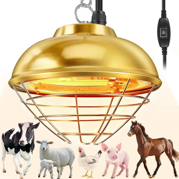 Brivouen Chicken Coop Heat Lamp, 320 Watt Carbon Fiber Bulb Heater, UL ...