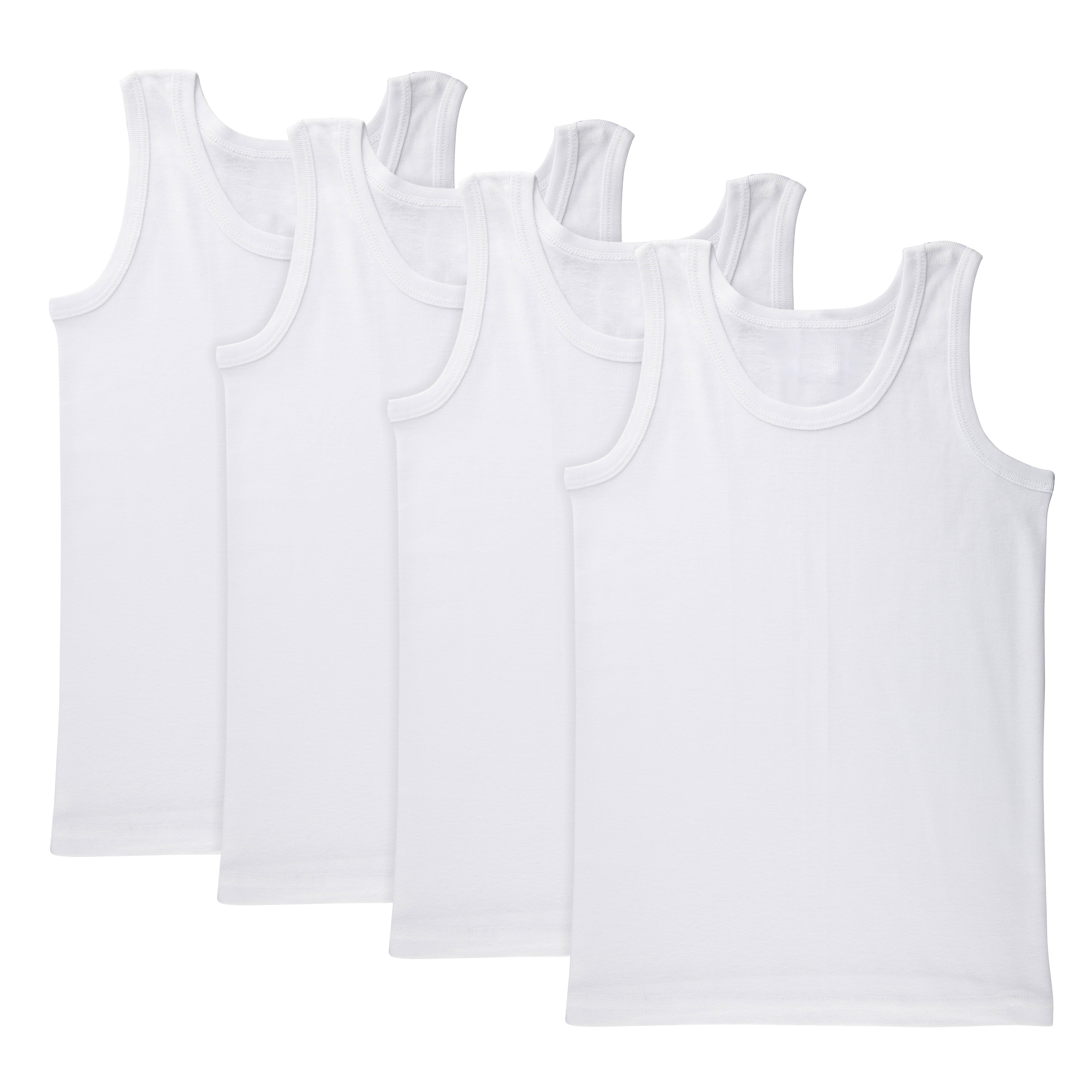 Brix Kids White Undershirts - Super Soft Tagless Tank Tops for Boys 9 ...