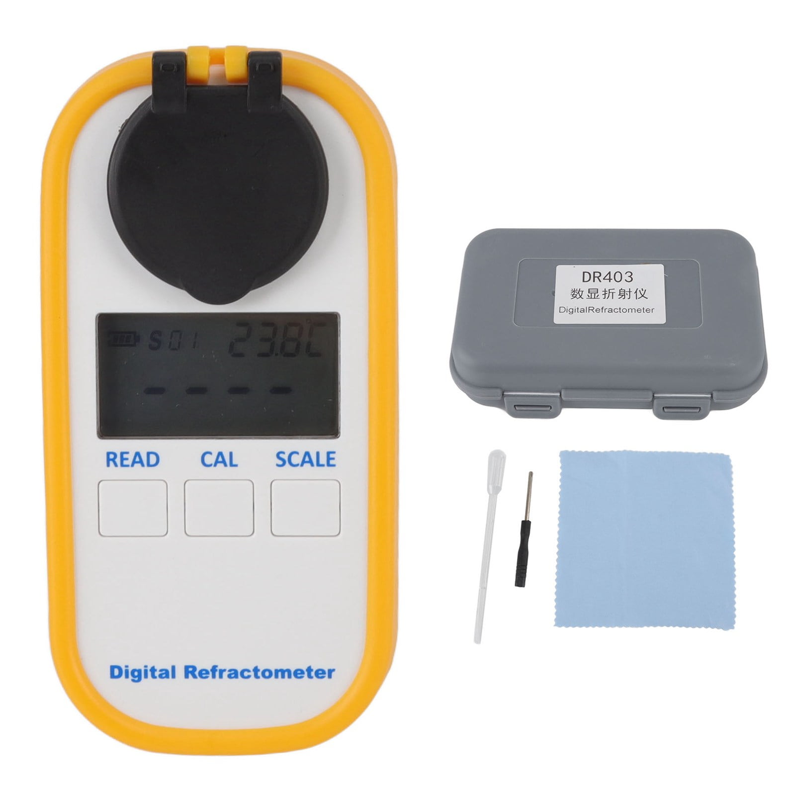 Brix Meter Refractometer 0‑80%, Digital Portable Handheld Refractometer ...