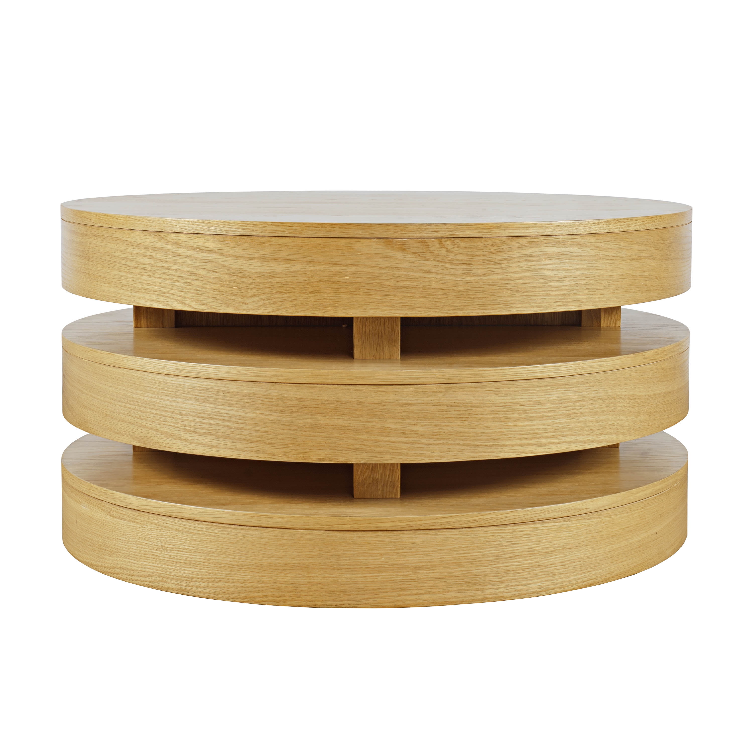 Brix Mid-Century Modern Floating Sculpture Round Layered Coffee Table ...