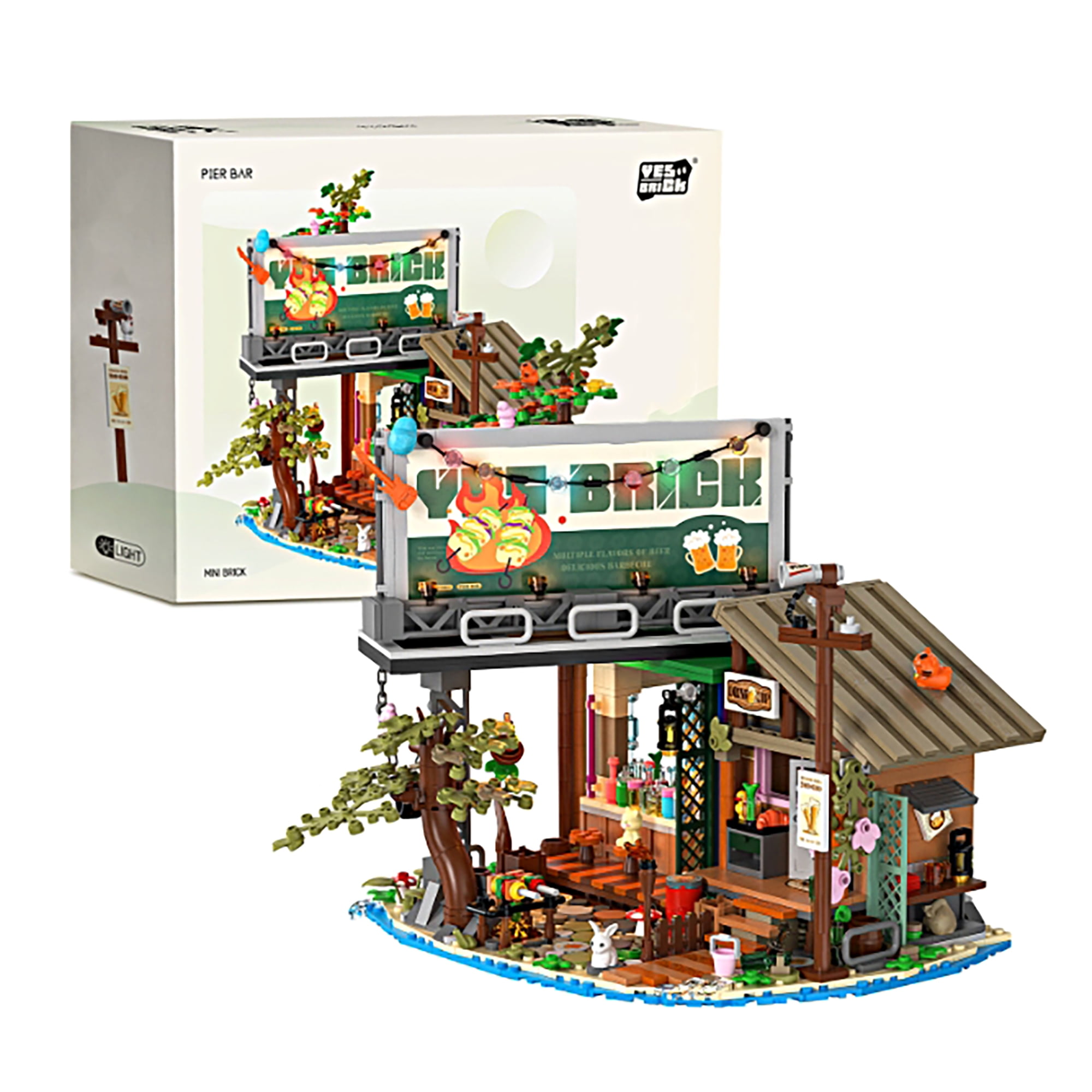 BrixVibe Bar House Building Blocks Set with Light Compatible with Lego ...