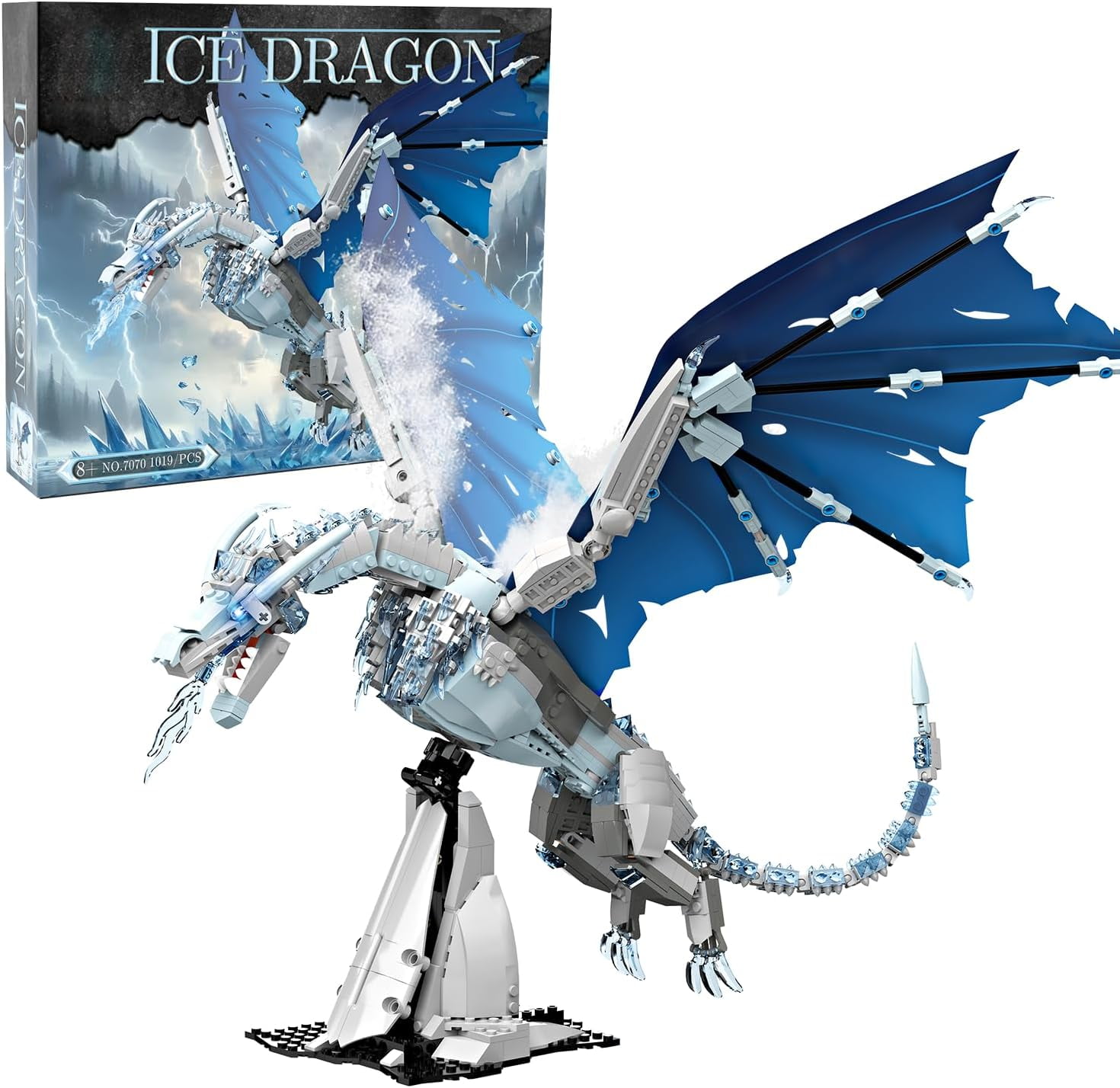 BrixVibe Ice Dragon Building Set Compatible with Lego Animal for Boys ...