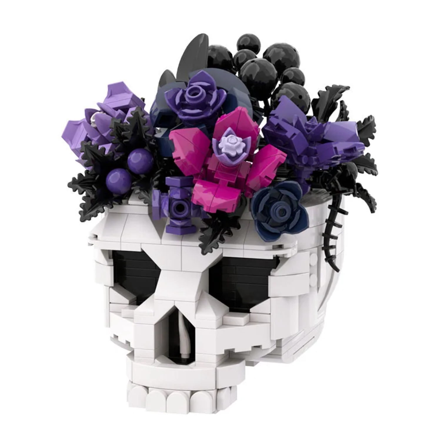 BrixVibe Skull Roses Bouquet Building Set Compatible with Lego Flowers ...