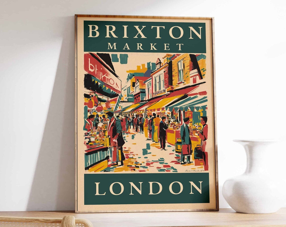 Brixton Market Poster, London Print, London Art, London Poster, London ...