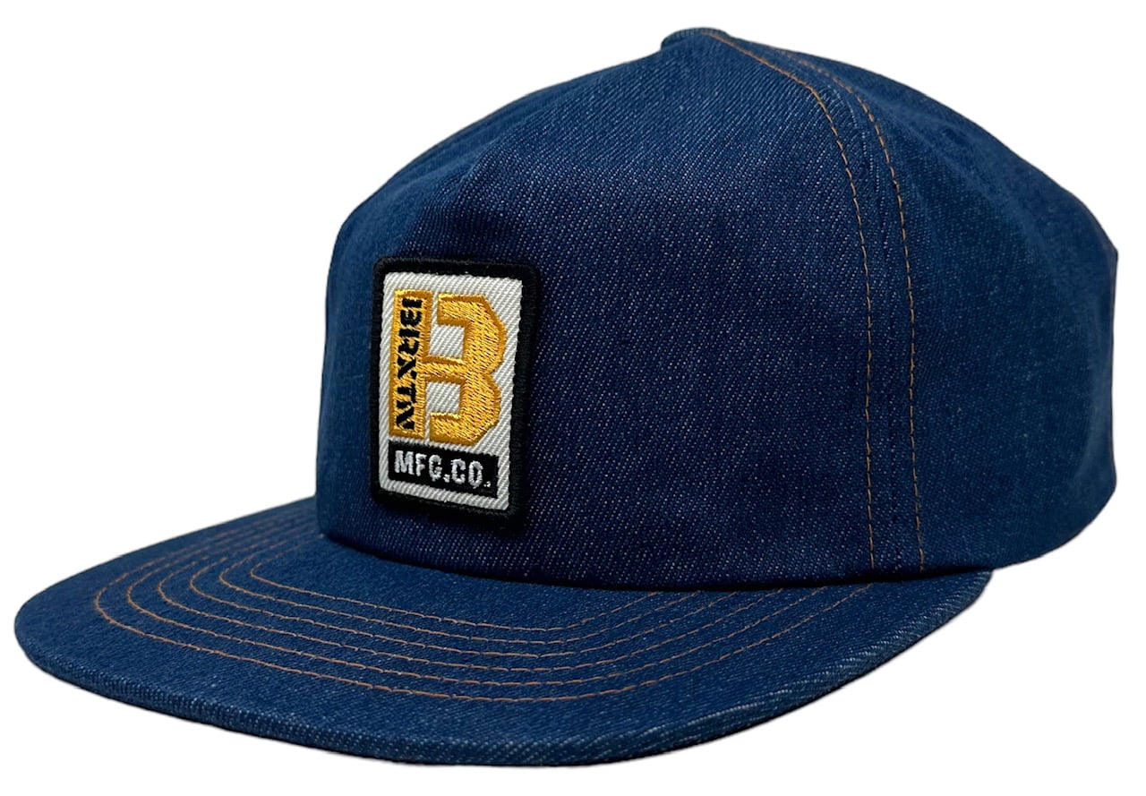Brixton Men's Snapback Hat Builders MP Adjustable Blue Denim Cap ...