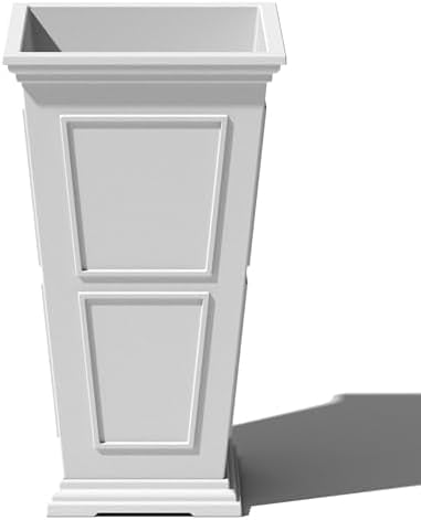 Brixton Series Tall Plastic Planter - Large Outdoor Planter for Front Porch | Crack Resistant ...