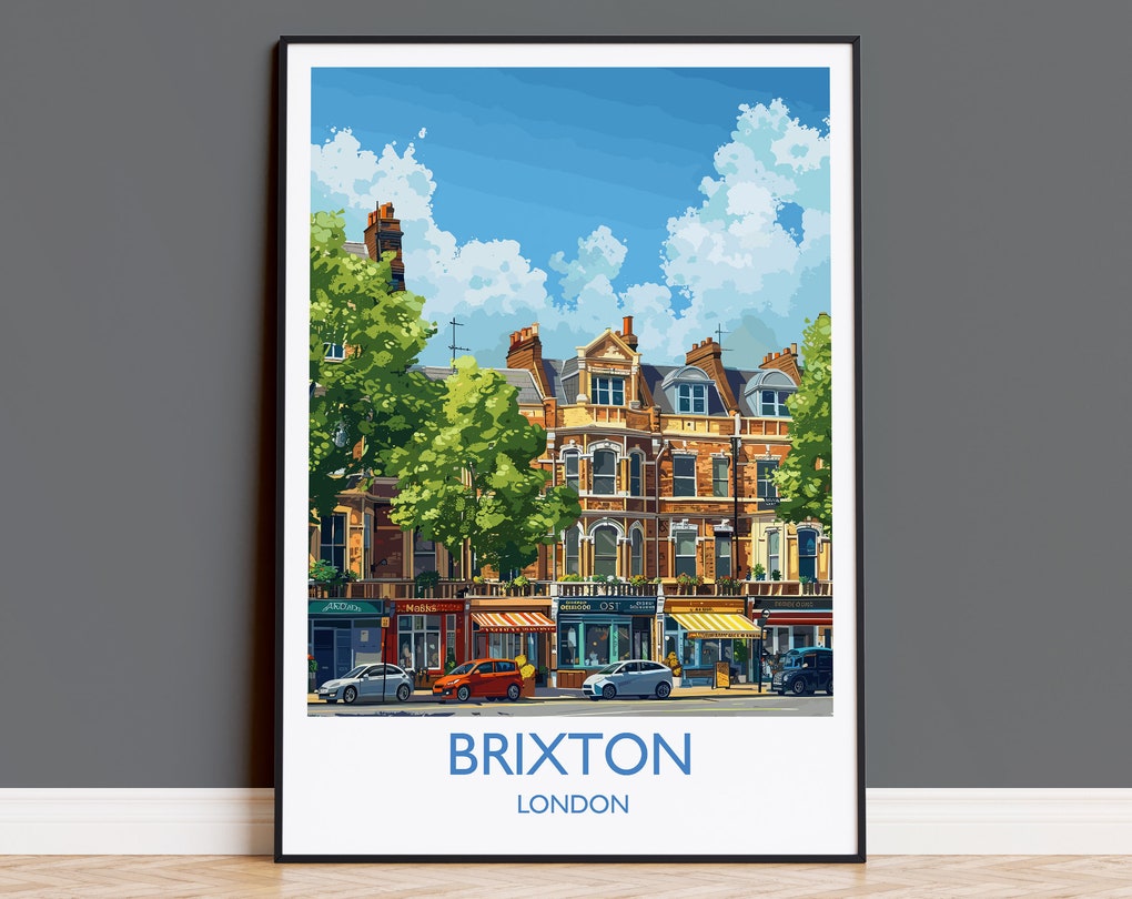 Brixton Travel Print, Travel Poster Of Brixton, London Poster, Brixton ...