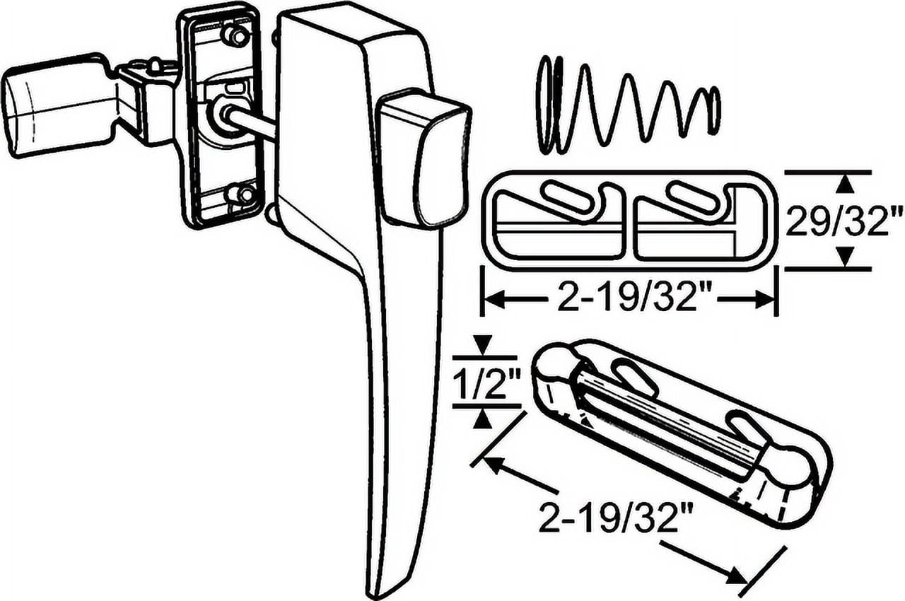Brixwell 17-56 Push Button Latch Set Black free Hanging Handle fits ...