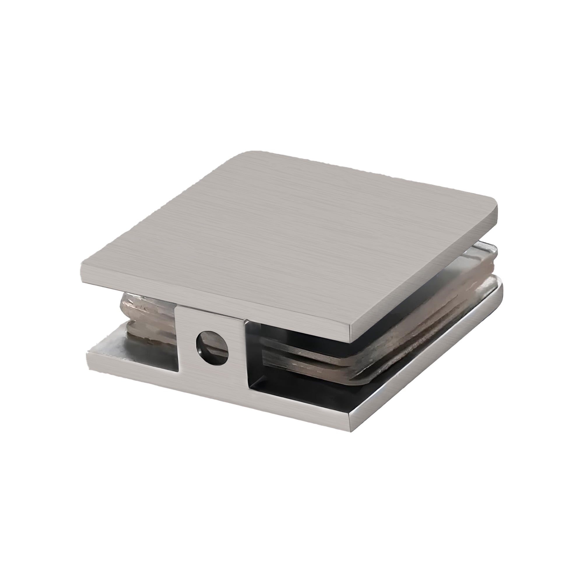Brixwell Shower Glass Clamp - Brushed Nickel Finish, 1 47/64" Size ...