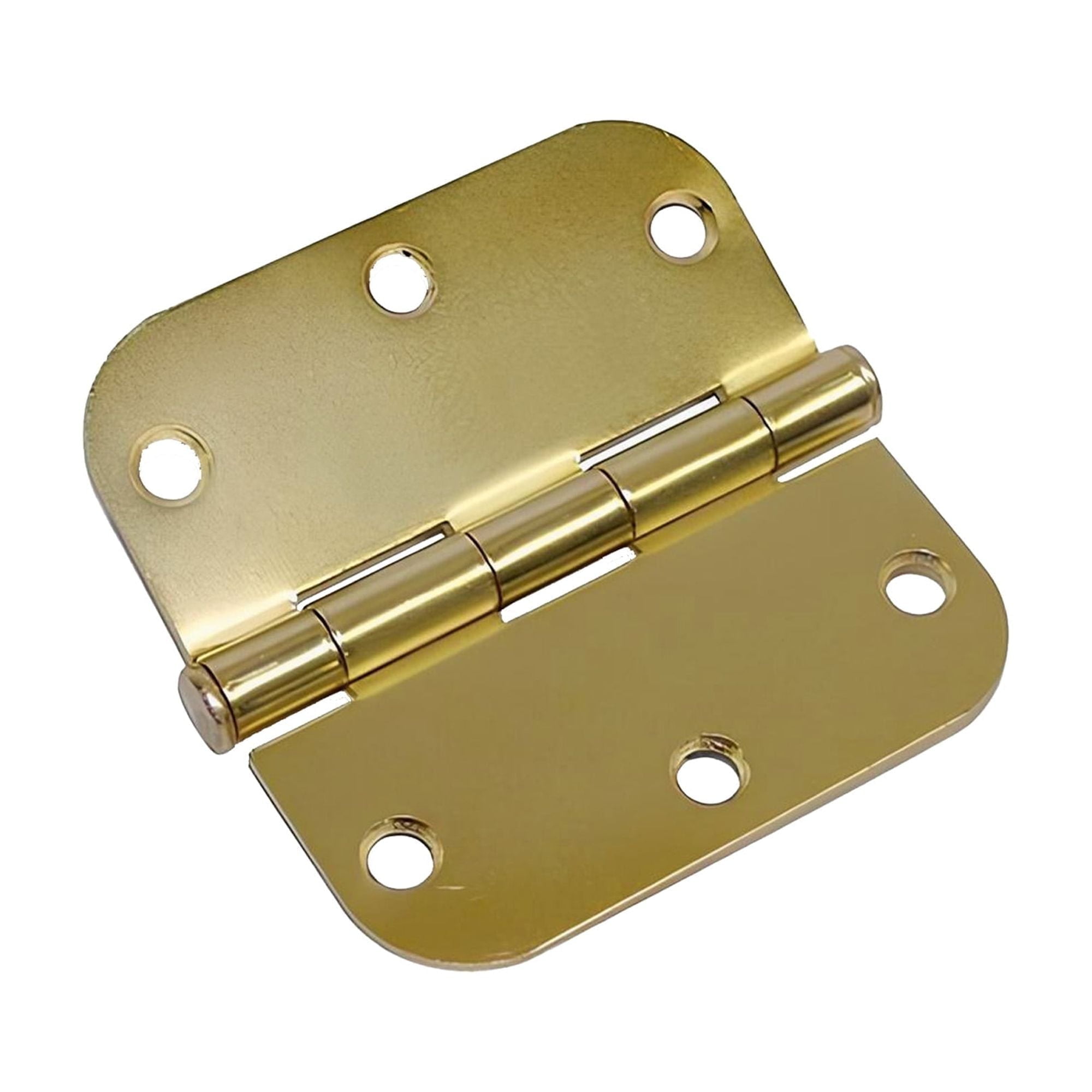 Brixwell Plain Bearing Butt Hinge,3.5" x 3.5" Size, Satin Brass Finish, Steel, Radius Corners ...